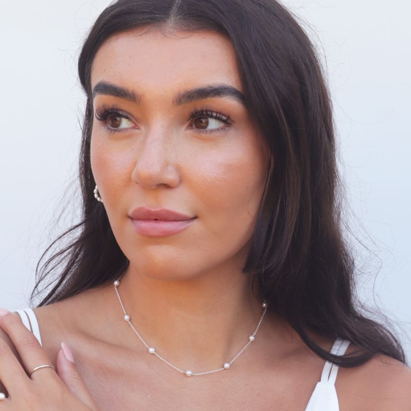 Orla Pearl And Chain Sterling Silver Necklace | Kiri & Belle | Wolf ...