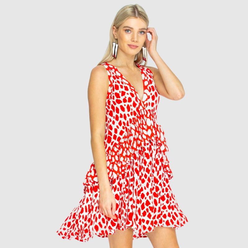 The Rara Dress In Red Giraffe | STATE OF GEORGIA | Wolf & Badger