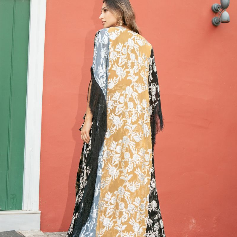 Patchwork Maxi Duster With Fringe | Style Junkiie | Wolf & Badger