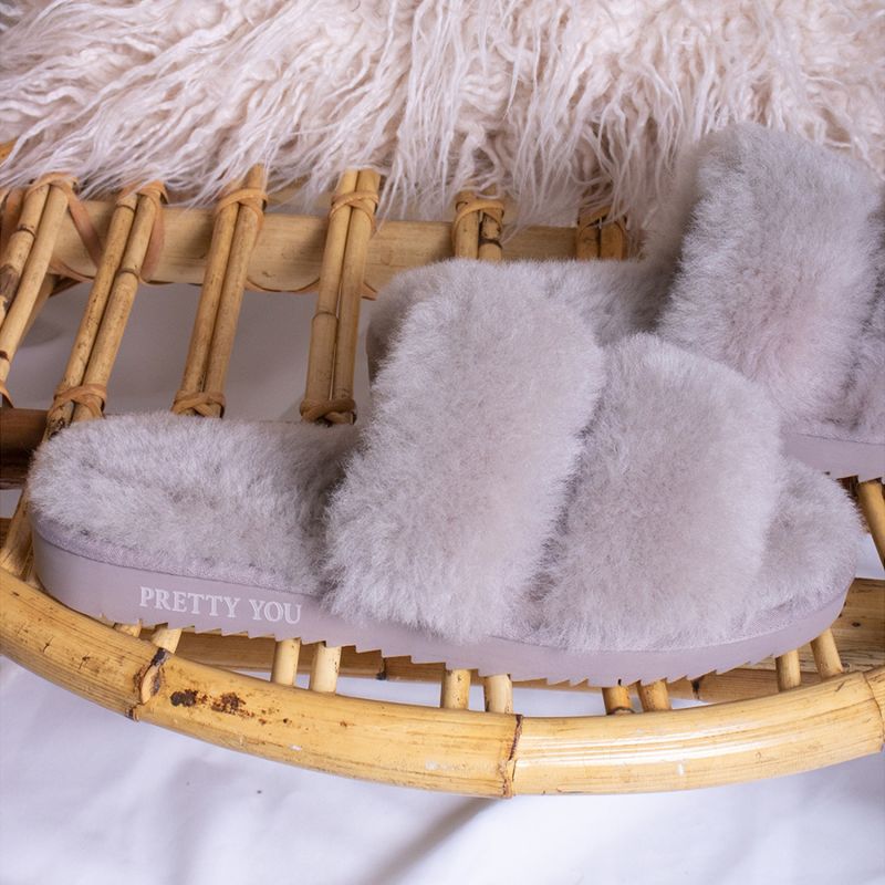 Sheepskin Slider Slipper Jinx In Truffle | Pretty You | Wolf & Badger