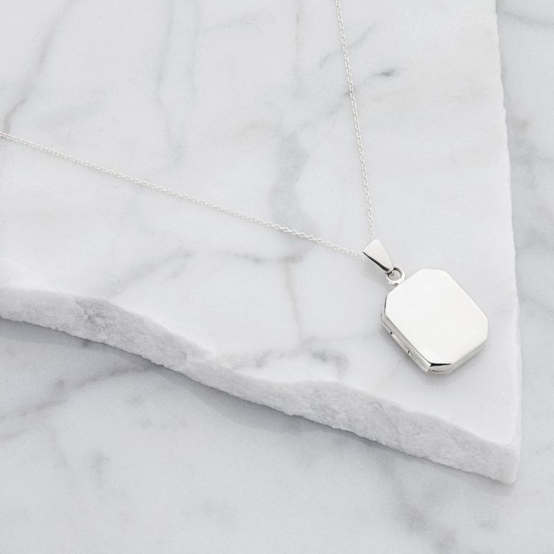 Sterling Silver Small Square Locket Necklace | Lily & Roo | Wolf & Badger