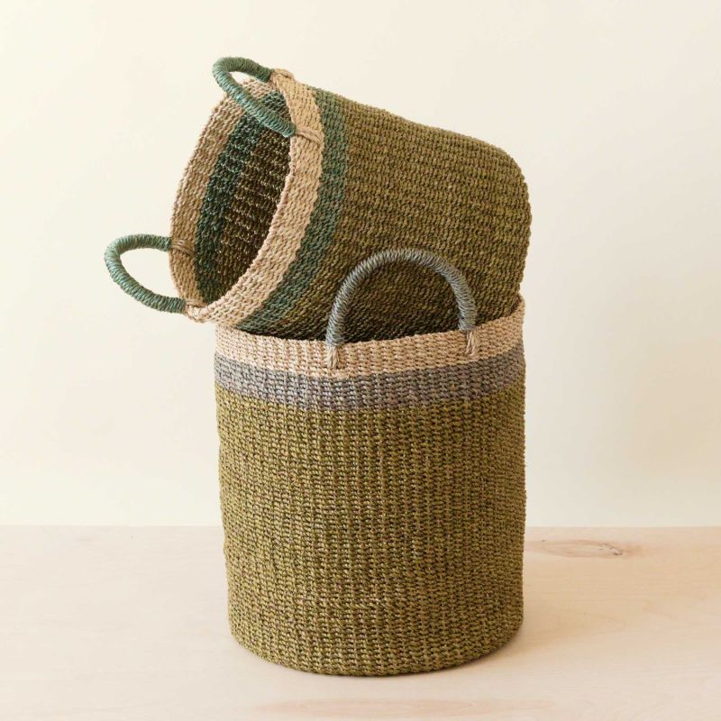 Olive Baskets With Handle Set Of Two - Natural Baskets | LIKHÂ | Wolf ...