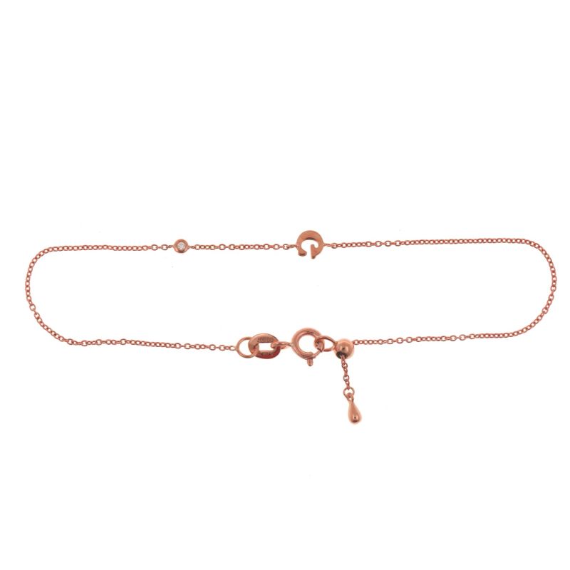 Rose Gold Initial Diamond Bracelet | Genevieve Collection | Wolf & Badger