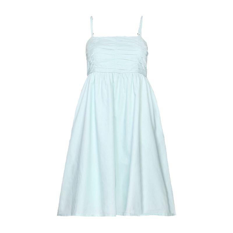 Ruched Strappy Mint Mini Cotton Dress | Reistor | Wolf & Badger