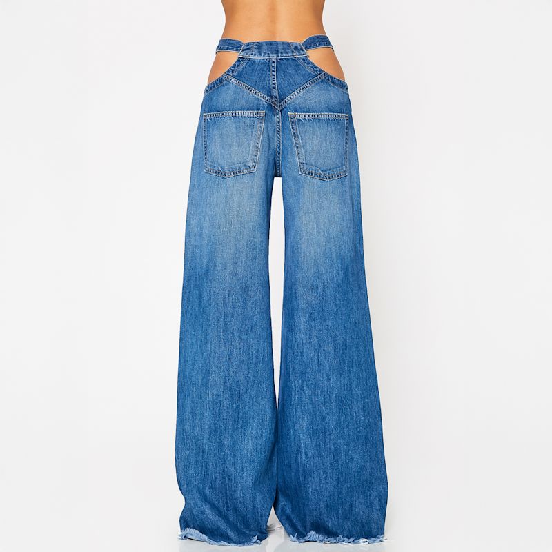 Salina High Rise Cut Out Detail Wide Leg Jeans In Tucson | Noend Denim ...