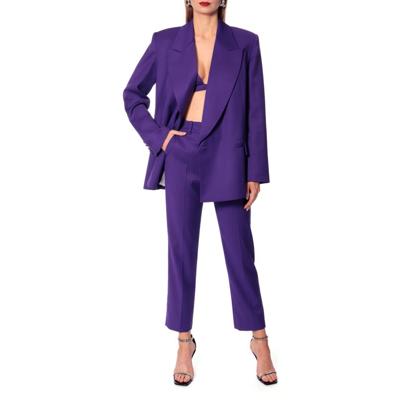Samira Purple Royal Double Breasted Blazer | AGGI by HALEWSKI | Wolf ...