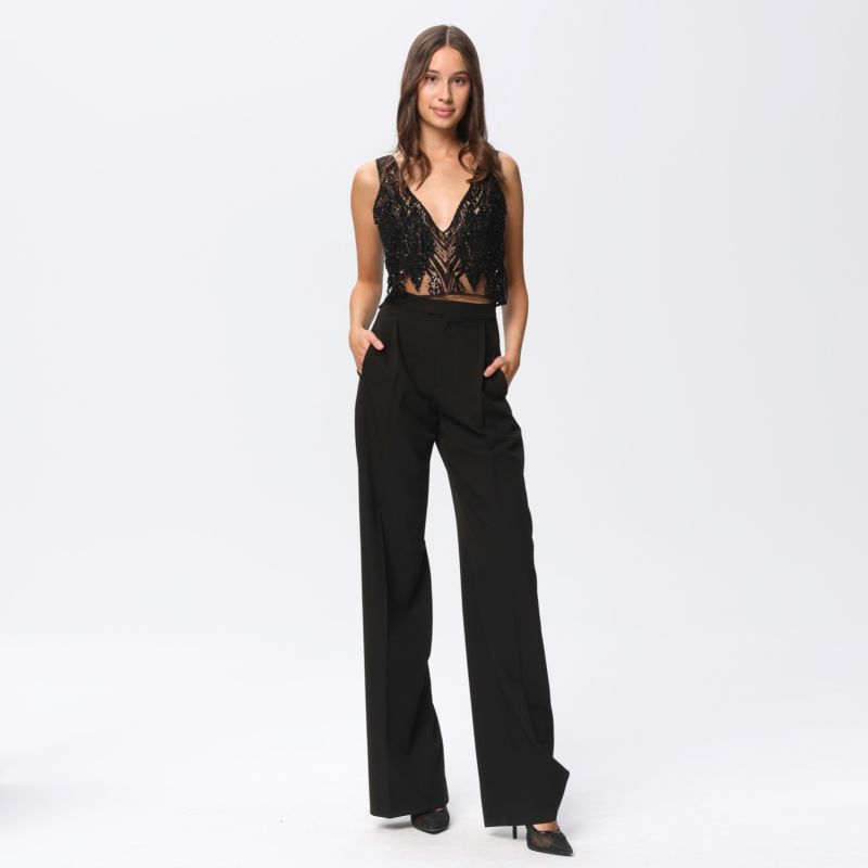 Sanremo High-Rise Wide-Leg Suit Pants Black | Angelika Jozefczyk | Wolf ...