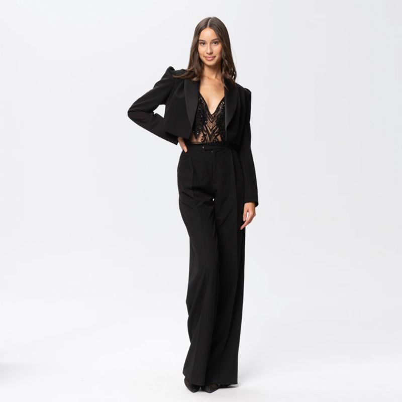 Sanremo High-Rise Wide-Leg Suit Pants Black | Angelika Jozefczyk | Wolf ...