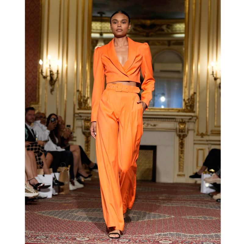 Sanremo High-Rise Wide-Leg Suit Pants Orange | Angelika Jozefczyk ...