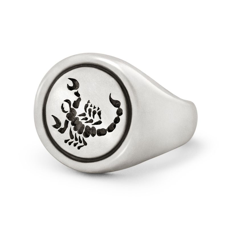 Scorpion Silver Signet Ring | Snake Bones | Wolf & Badger