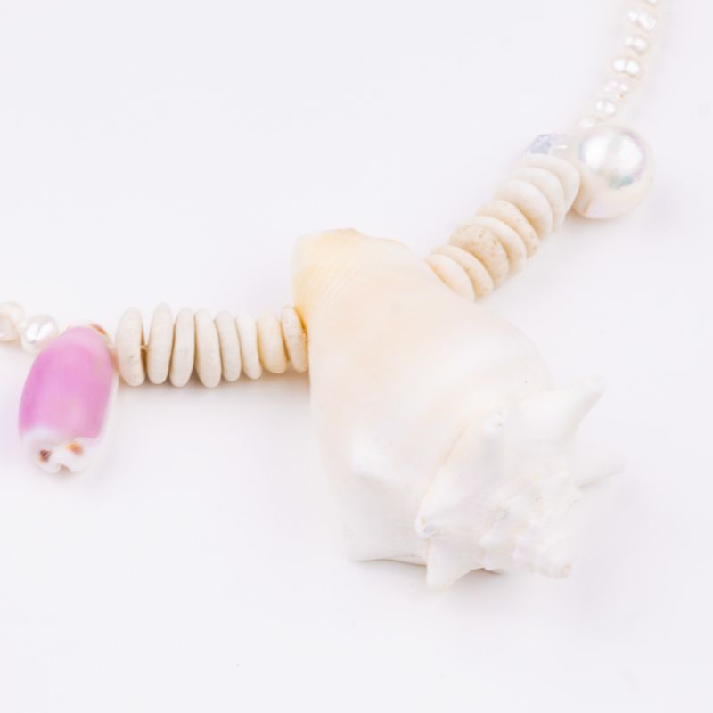 Beach Summer Holiday Necklace Sea Shells Pendant Pearls Silver ...