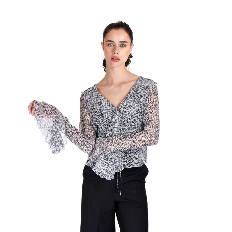 Semi Transparent Silk Blouse With Print | Sofia Tsereteli | Wolf & Badger