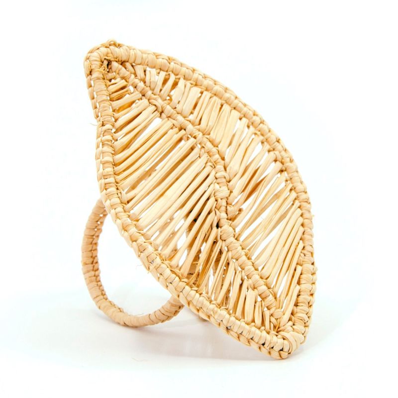 Set X 4 Woven Natural Iraca Straw Leaves Napkin Rings | Washein | Wolf ...