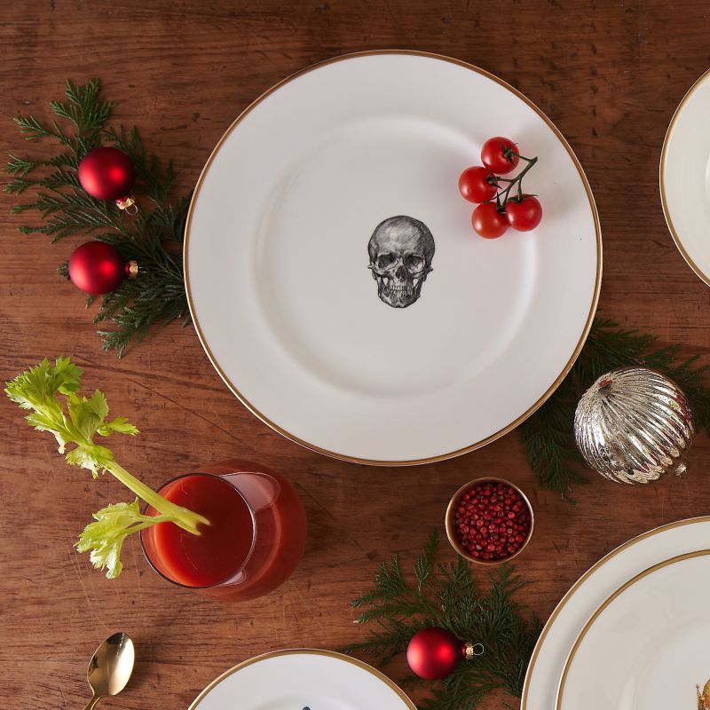 Skull Bone China Dinner Plate | Melody Rose London | Wolf & Badger
