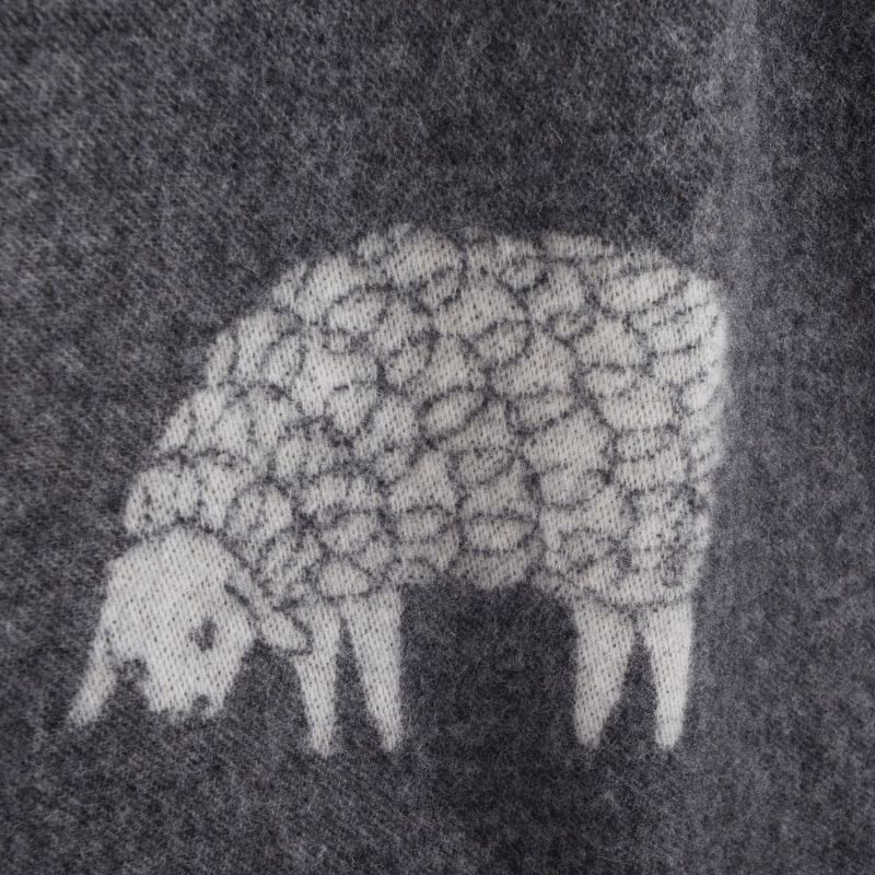 Soft Black Mima Sheep Wool Throw | J.J.Textile | Wolf & Badger