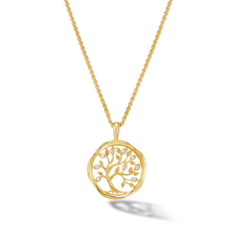 Solid Gold & Diamond Tree Of Life Talisman Necklace | Dower & Hall ...