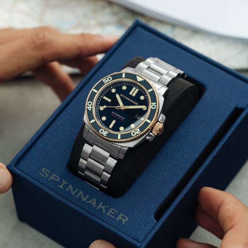 Spinnaker Hull Diver Men's Japanese Automatic Patriot Blue Watch ...