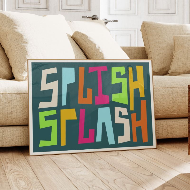 Splish Splash Art Print - A3 | Natalie Cass Art | Wolf & Badger