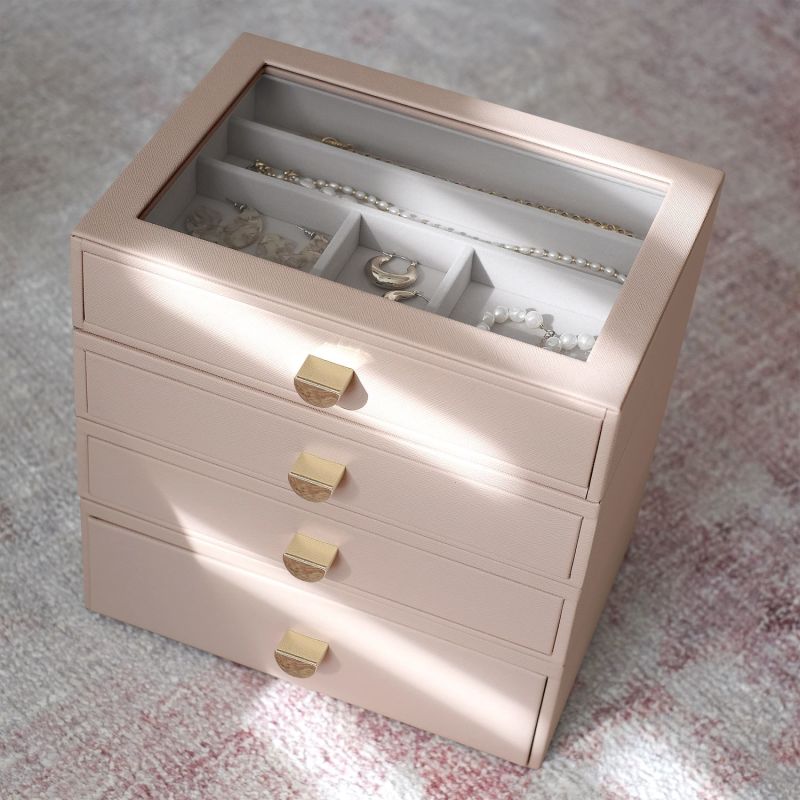 Stackers Classic Blush Pink Set Of Four Drawers | Stackers | Wolf & Badger