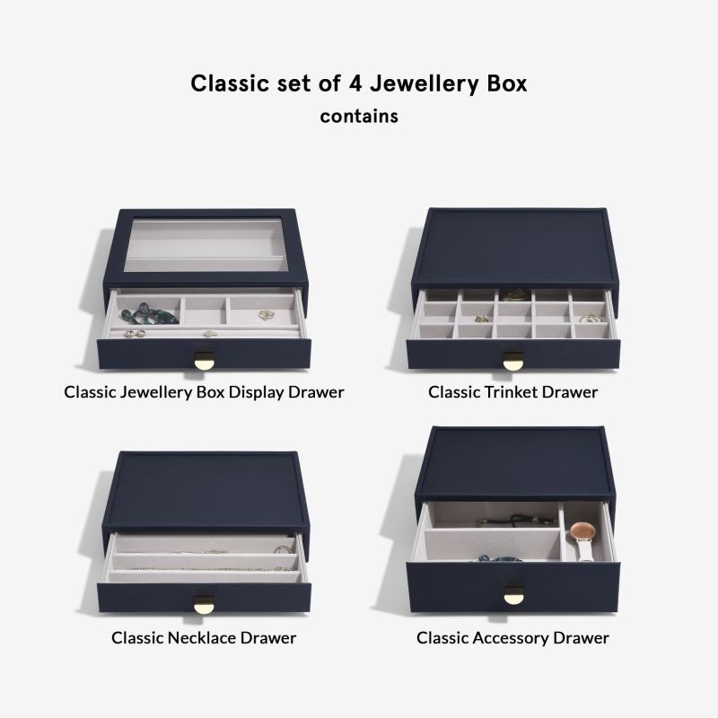 Stackers Classic Navy Pebble Set Of Four Drawers | Stackers | Wolf & Badger