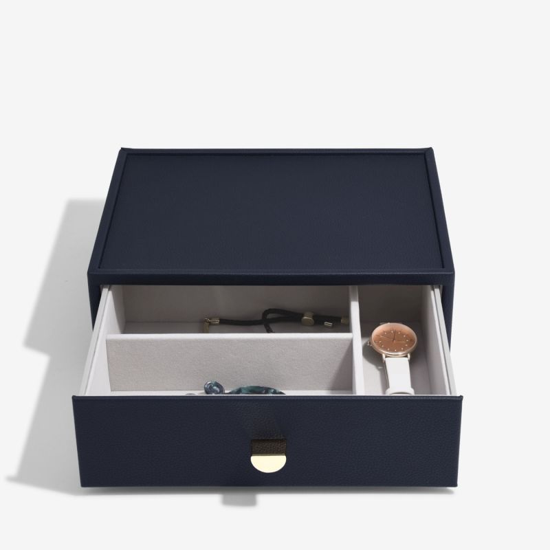 Stackers Classic Navy Pebble Set Of Two Drawers | Stackers | Wolf & Badger