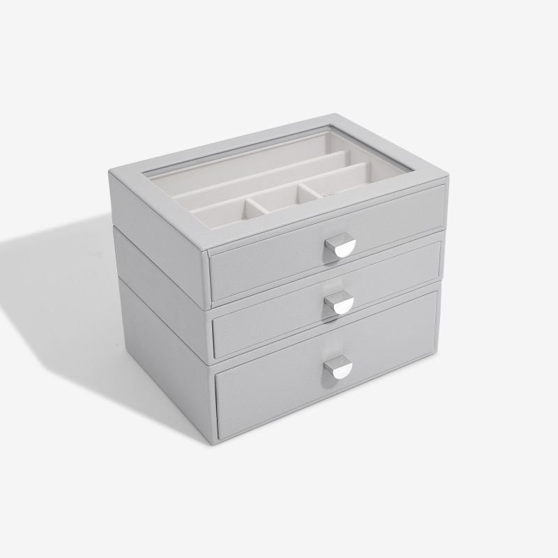 Stackers Classic Pebble Grey Set Of Three Drawers | Stackers | Wolf ...