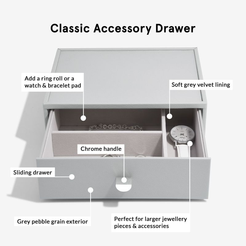 Stackers Classic Pebble Grey Set Of Three Drawers | Stackers | Wolf & Badger