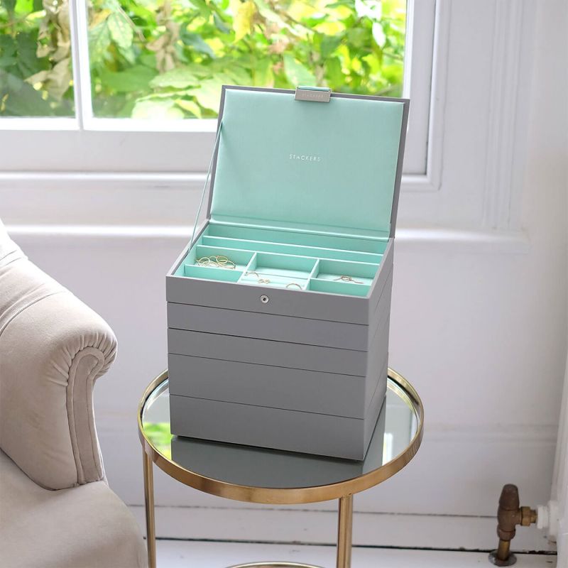 Stackers Dove Grey Mint Jewelry Box Classic Set Of Five | Stackers ...