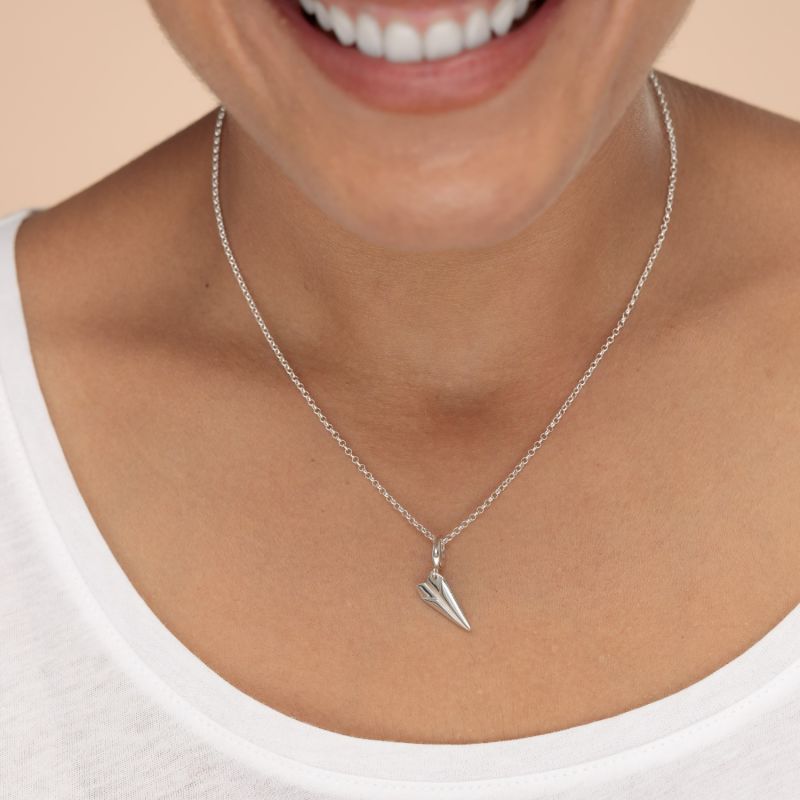 Sterling Silver Paper Plane Charm Necklace | Lily Charmed | Wolf & Badger