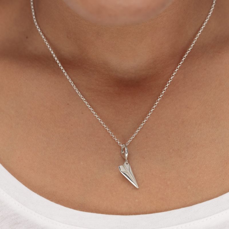 Sterling Silver Paper Plane Charm Necklace | Lily Charmed | Wolf & Badger