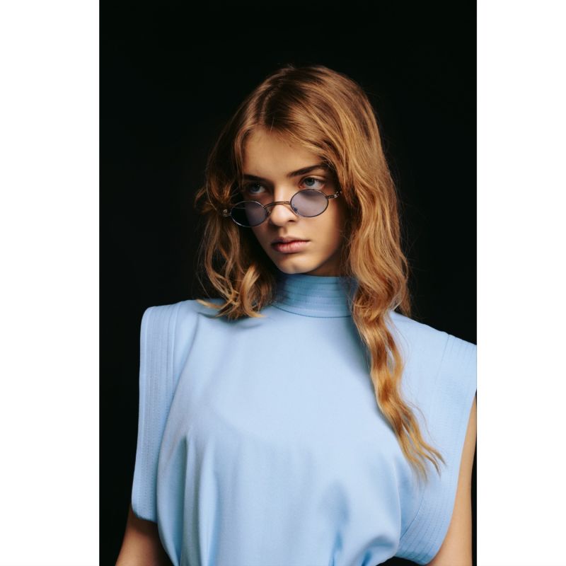 Stylish Straight Dress With Belt Light Blue | Julia Allert | Wolf & Badger