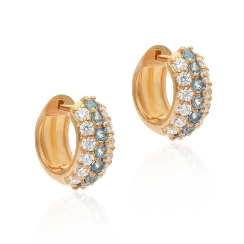 Summer Sparkle Huggies - London Blue Topaz | Preeti Sandhu | Wolf & Badger