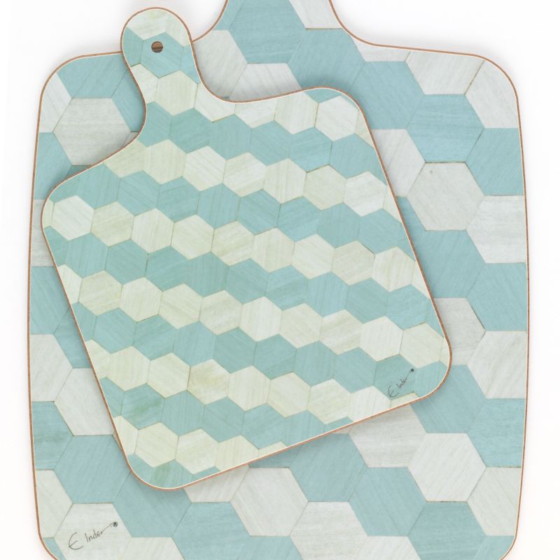 Four Chopping Boards Set. Melamine On Both Sides. Light Blue And Grey ...