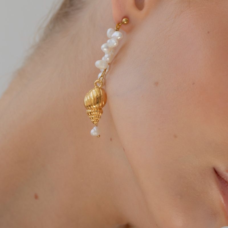 Ariel String Of Pearls Shell Drop Earrings | Arctic Fox & Co. | Wolf ...