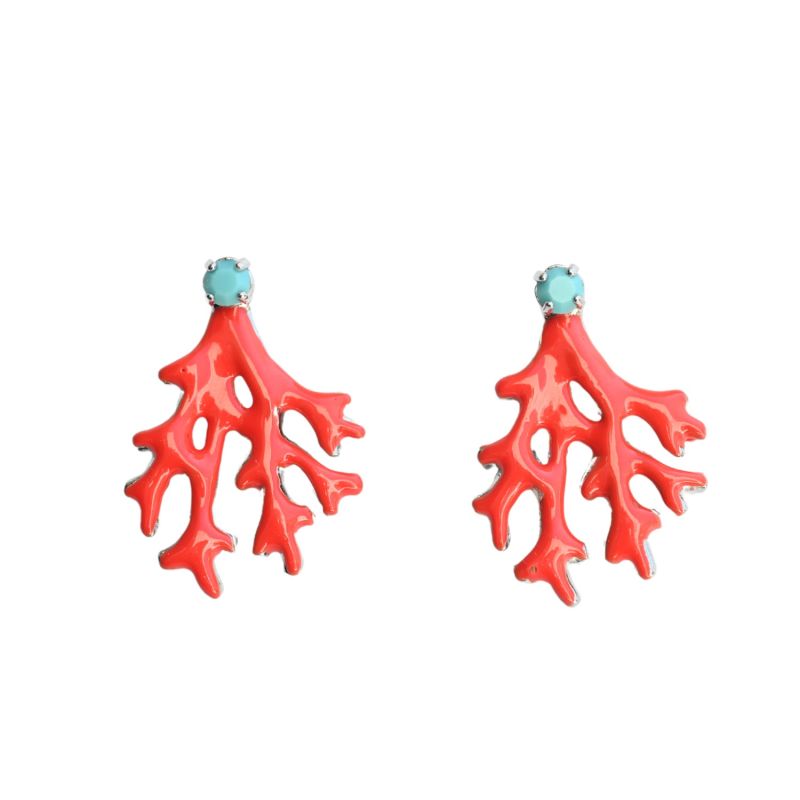 The Pink Reef Mini Coral Earring In Red Coral | The Pink Reef | Wolf ...