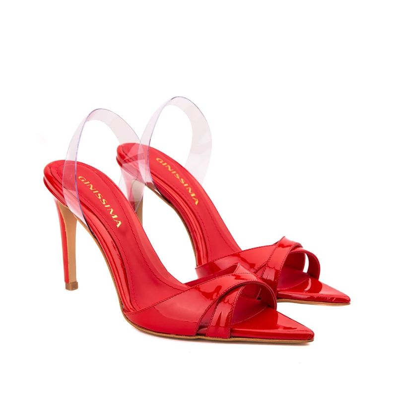 Thea Bloody Red Patent Leather Sandals | Ginissima | Wolf & Badger