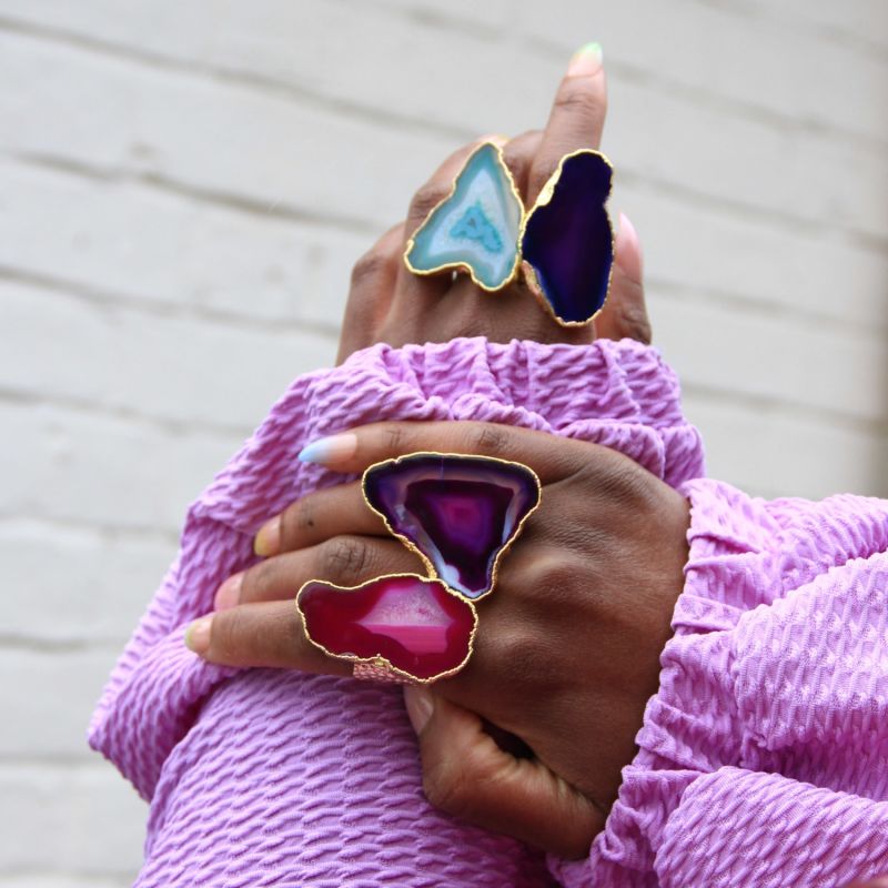 Ultra Mega Fuchsia Gemstone Gold Statement Ring | YAA YAA LONDON | Wolf ...