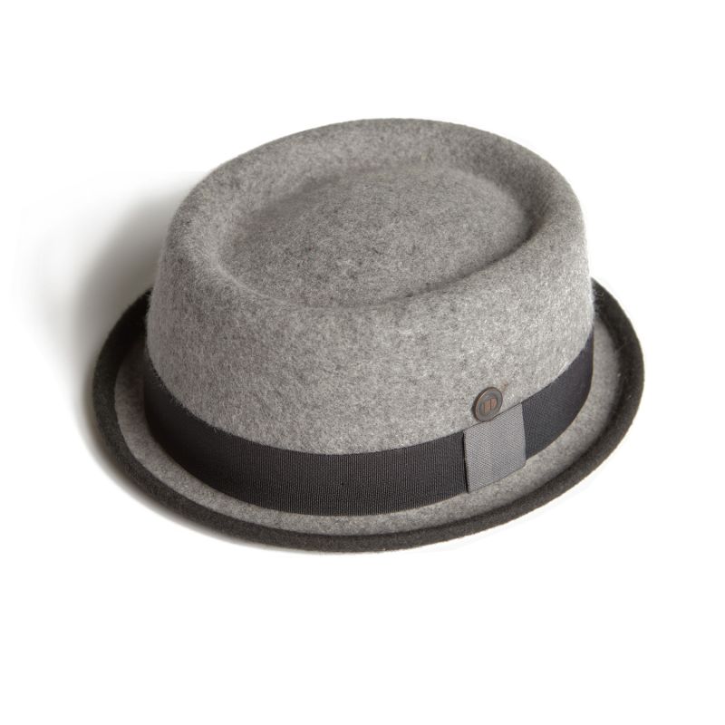 Tony Smoke Grey Felt Skimpy Brim Short Brim Rude Boy Mod Style Porkpie ...