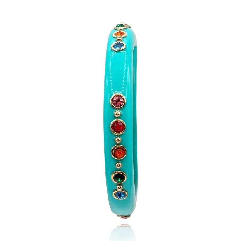 Turquoise Resin Studded Resin Bangle | Michael Nash Jewelry | Wolf & Badger