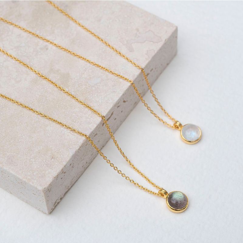 Lulea Moonstone & Gold Vermeil Pendant Necklace | Auree Jewelry | Wolf ...