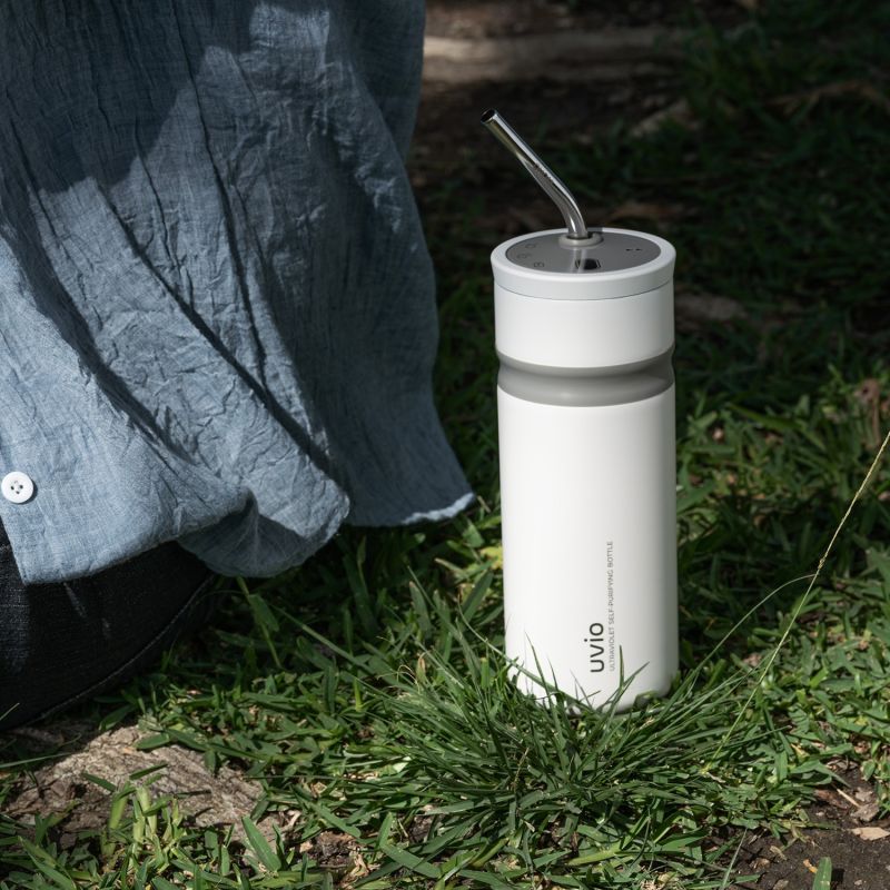 Uvio Ultraviolet Self-Purifying Straw Water Bottle-Glacier White | OHOM ...
