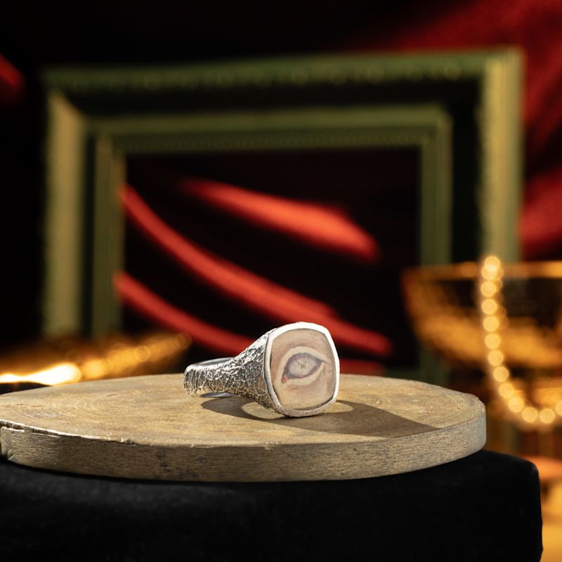 Mens Void Hand-Painted Sterling Silver Signet Ring & Wm Design ...