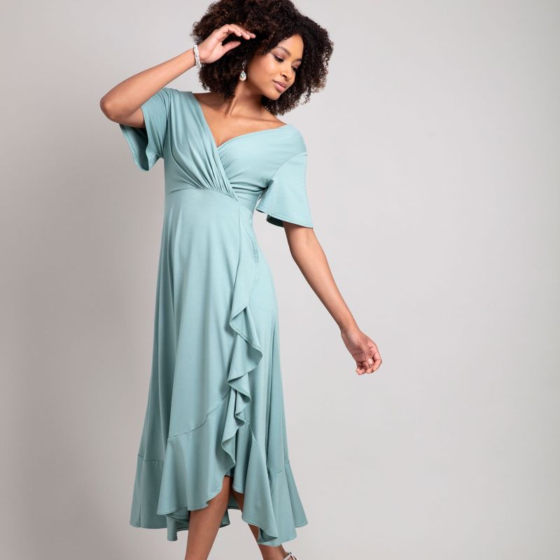 Waterfall Midi Dress In Harbour Green | Alie Street London | Wolf & Badger