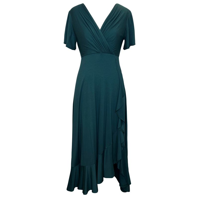 Waterfall Midi Dress In Pine Green | Alie Street London | Wolf & Badger