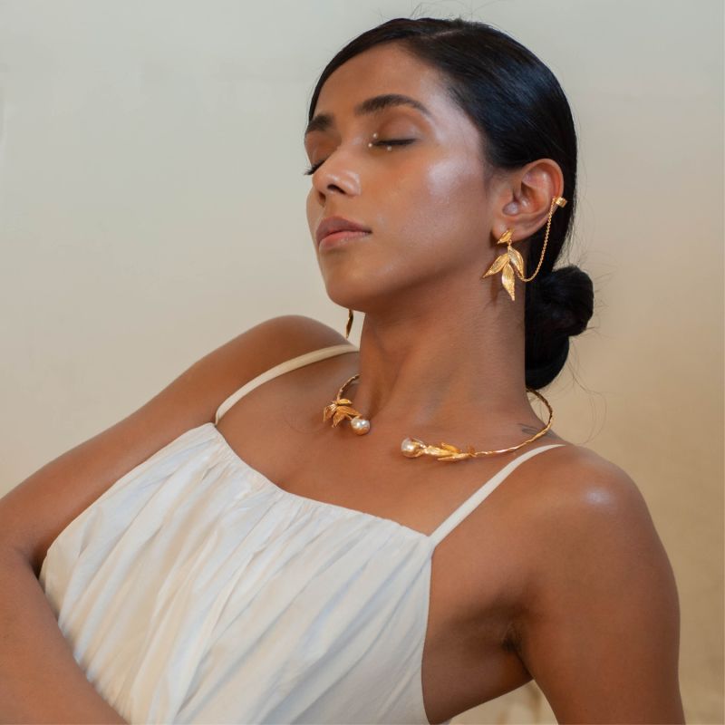 Silver Reva Choker With Baroque Pearls | Dhwani Bansal | Wolf & Badger