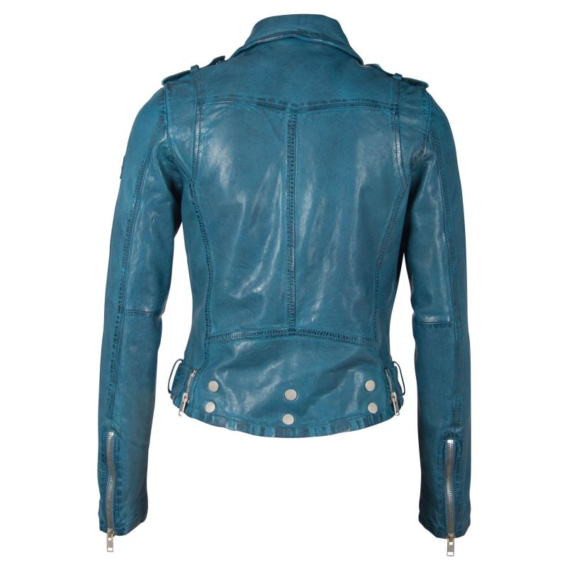 Wild Rf Leather Jacket, Teal | MAURITIUS | Wolf & Badger