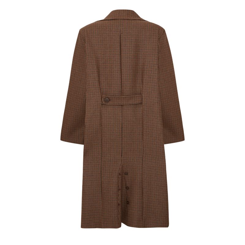 Wool Houndstooth Long Coat - Men | PCFG | Wolf & Badger