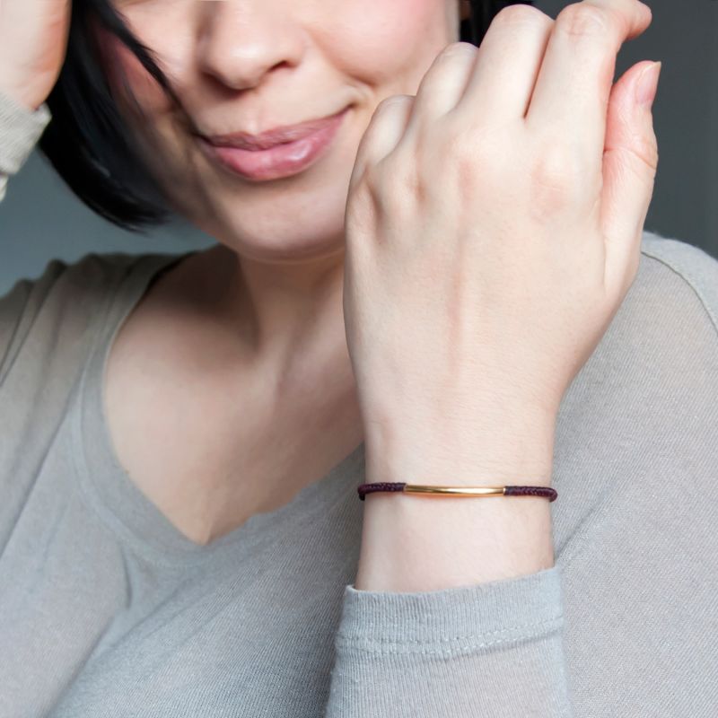 Bridge Wine Red & Gold Rope Bracelet - Modern Durable Waterproof ...