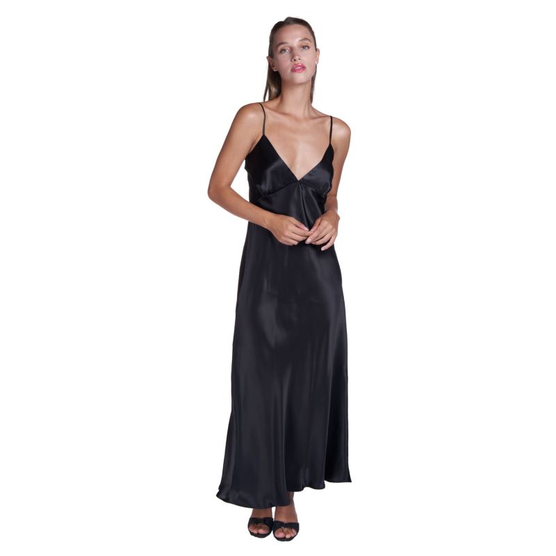 Black Silk Satin Lingerie Slip | Sofia Tsereteli | Wolf & Badger