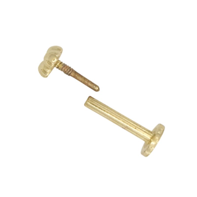 Yellow Gold Triangle Ball Threaded Flat Back Piercing | VicStoneNYC ...